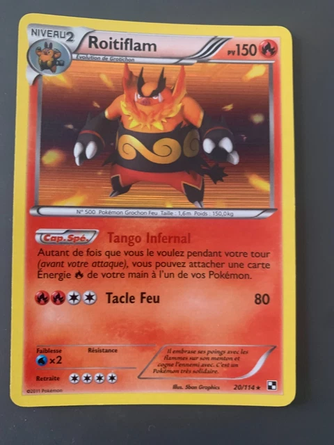 CARTE POKÉMON 20/114 ROITIFLAM - 150 PV - comme NEUVE FR EUR 14,80 ...