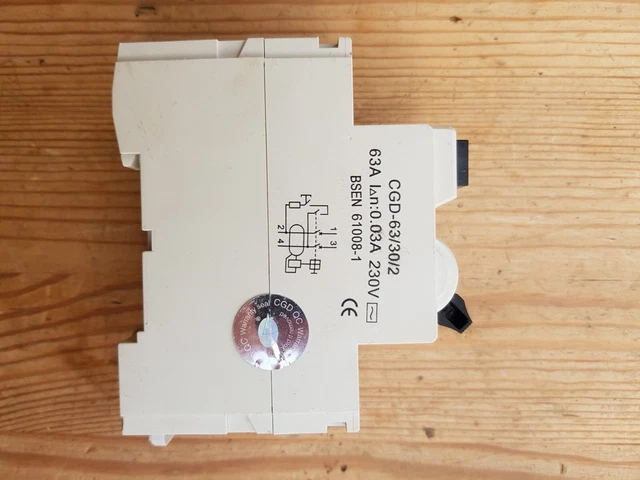CGD 63/30/2 63A 30mA DP RCCB 63 AMP BSEN 61008-1 LEWDEN CGD-63/30/2 RCD ...