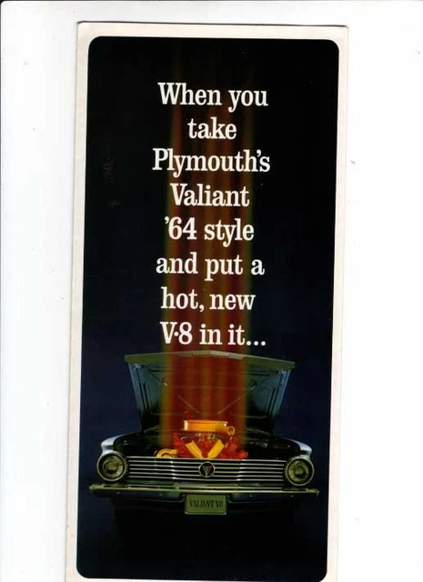 1964 PLYMOUTH VALIANT V8 US Intro Flyer - Like CHRYSLER AP5 AP6 VALIANT ...