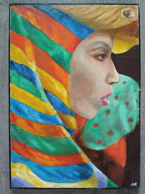 TABLEAU PEINTURE PORTRAIT de Femme EUR 49,00 - PicClick FR