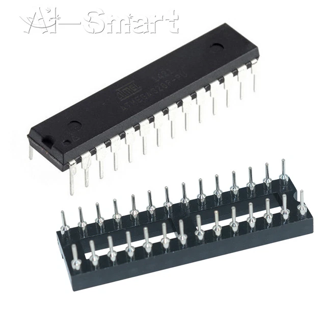 MICROCONTRÔLEUR IC ATMEGA328P-PU ATMEGA328P DIP28 ATMEL + prise IC ...