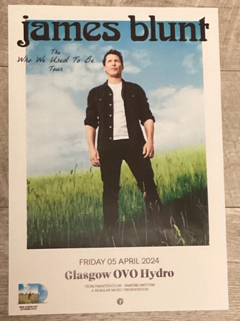 JAMES BLUNT CONCERT poster - Glasgow april 2024 show tour music gig ...