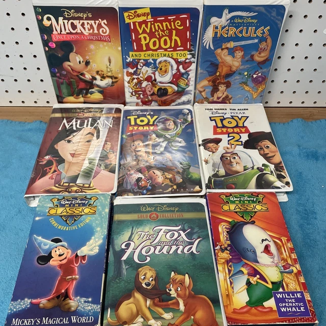 DISNEY VHS LOT 9 Movies Mickey Mouse Winnie The Pooh Toy Story Mulan ...