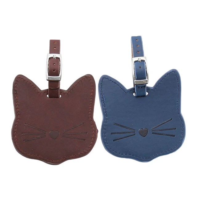 2 PCS CAT Pu Luggage Tags Baggage Id Labels For Suitcase $17.39 ...