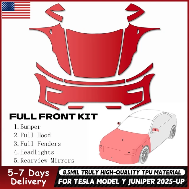 FOR TESLA MODEL Y Juniper 2025 2026 Full Front PreCut PPF Kit Paint ...