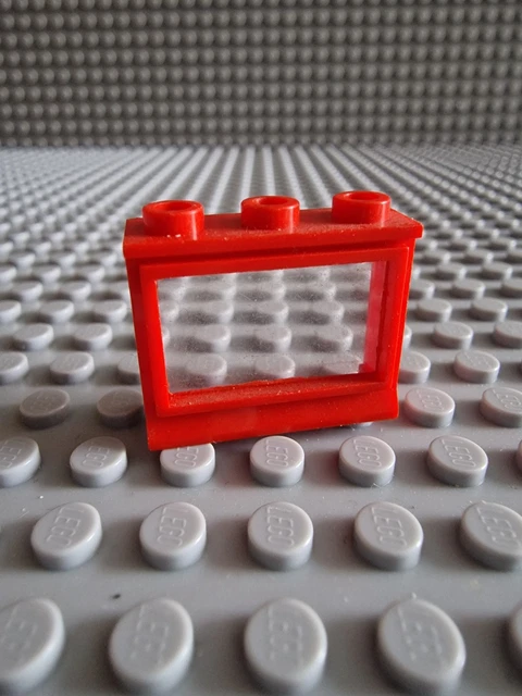 LEGO WINDOW WITH Window No Windowsill 1x3x2 Red Window 1 Piece 31 A263 ...
