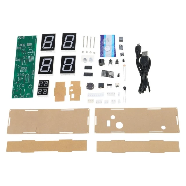 ENTHUSIASTS 8 DIGIT Digital Clock set with Temperature Display ...