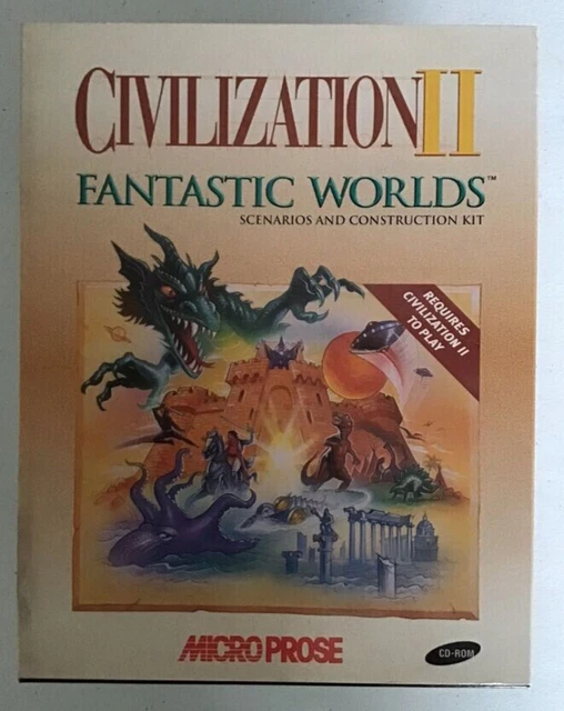 PC CD ROM Game - Civilization 2 Fantastic Worlds - C/w Manual - Big Box ...