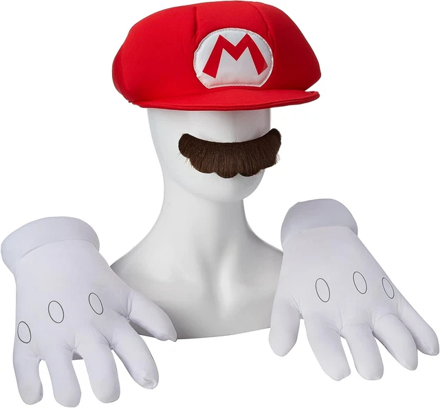 DISGUISE NINTENDO SUPER Mario Adults Red Hat & Moustache Plumber ...