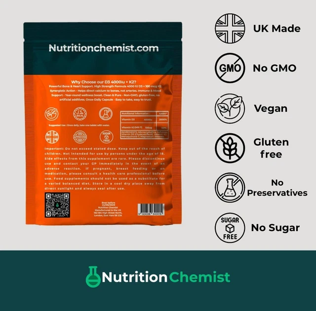 VITAMIN D3 4000 IU+ k2 Optimum Strength Supplement - 120 Tablets ...
