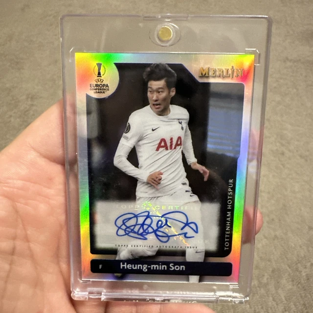HEUNG-MIN SON 2021 Topps Merlin réfracteur chrome auto Tottenham ...