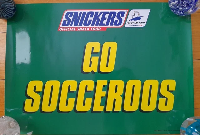 GO SOCCEROOS SOCCER World Cup France 98 Snickers Promotional Poster $45 ...