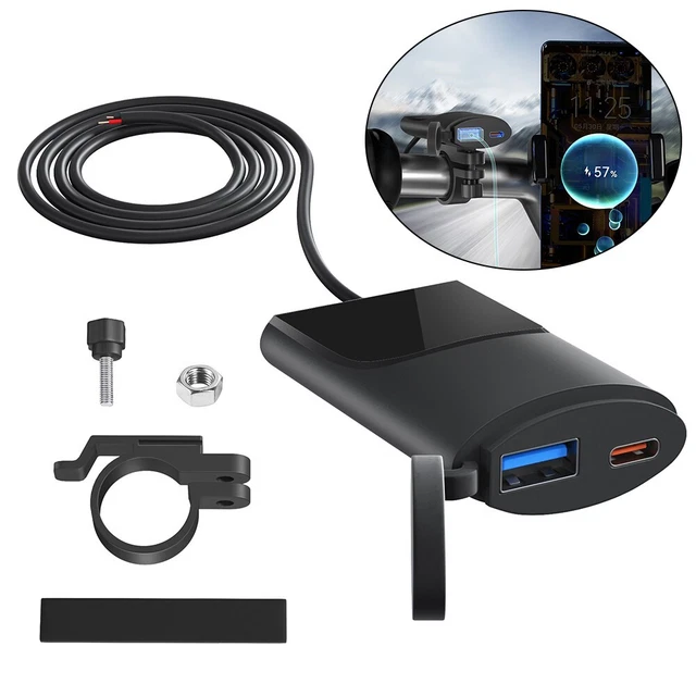 DOUBLE CHARGEUR USB moto avancé deux ports efficace et pratique EUR 23 ...