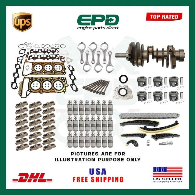 OM642 ENGINE REBUILD KIT & ROCKER ARMS x24 FOR MERCEDES BENZ V6 3.0L ...