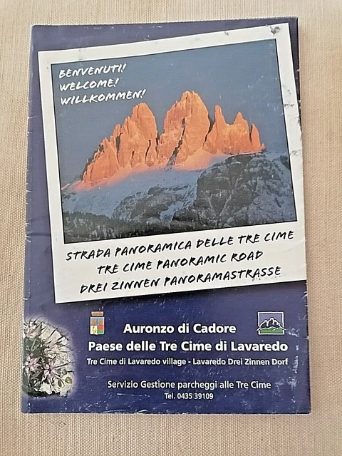 TRE CIME DI Lavaredo Auronzo Mappa Pianta Turistica Strada Panoramica ...