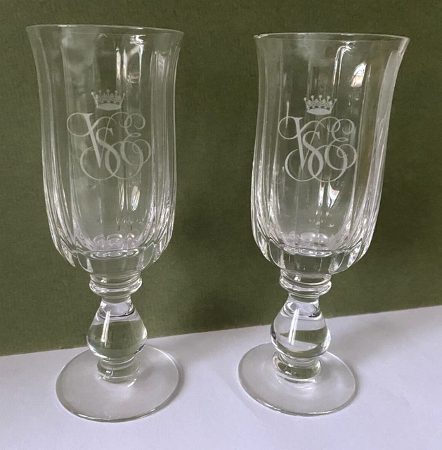 VENISE SIMPLON ORIENT Express, VSOE, 2 verres à pied flûtes champagne ...