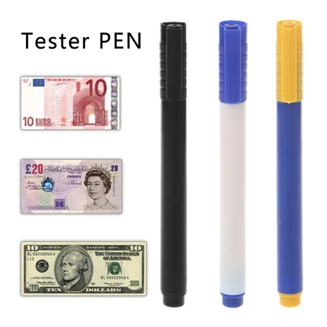 MONEY MARKER COUNTERFEITS Bill Detector Pen Upgraded Broad Tip for Fake ...