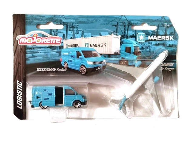 MAJORETTE 1/64 VW Volkswagen Crafter With Airbus A350-900 Plane Maersk ...