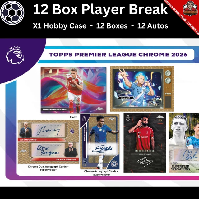 DOMINIC SOLANKE 2026 Topps Chrome EPL Soccer Player Break 12 Box 1 Case ...