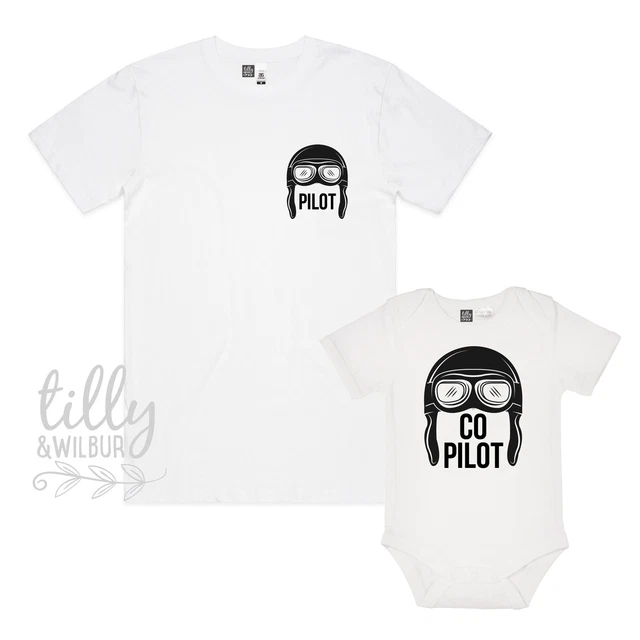 PILOT CO-PILOT FATHER Son Matching Shirts, Matching Dad And Baby ...