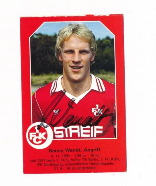 BENNY WENDT STREIF 1. FC Kaiserslautern orig. signierte Autogrammkarte ...