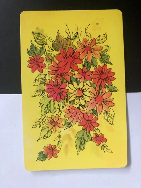 VINTAGE RETRO ART Swap Playing Card: Daisy Sunflower Gerbera Flowers ... VINTAGE RETRO ART Swap Playing Card: Daisy Sunflower Gerbera Flowers ...