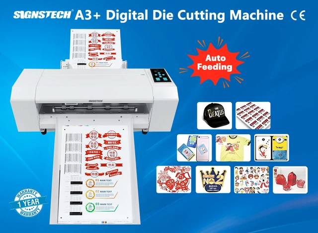 A3+ DIGITAL LABEL Die Cutting Machine Cutter Plotter Auto Feeding Vinyl ...