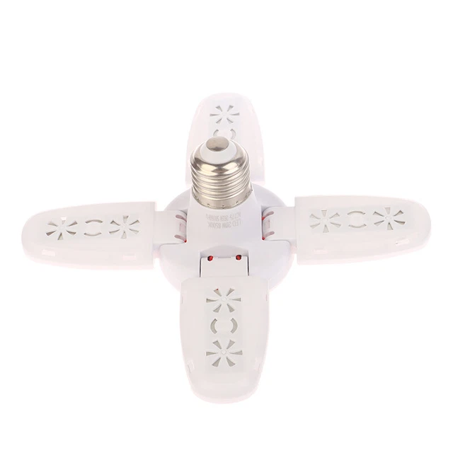 E27 28W MINI Foldable Fan Blade LED Bulb Lamp 175-265V High Brightness ...