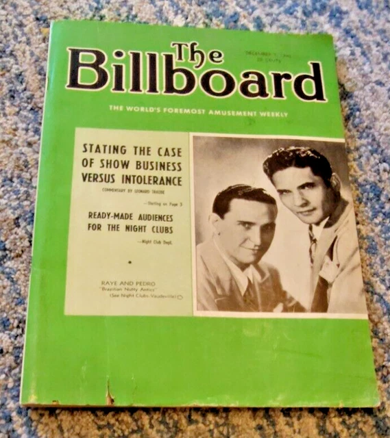 RARE VINTAGE &THE Billboard" Magazine Dec 7, 1945 -Free Shipping! £38. ...