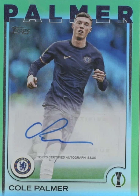 TOPPS UCC FLAGSHIP 2024/25 Cole Palmer Autograph Auto UEFA Club Green ...