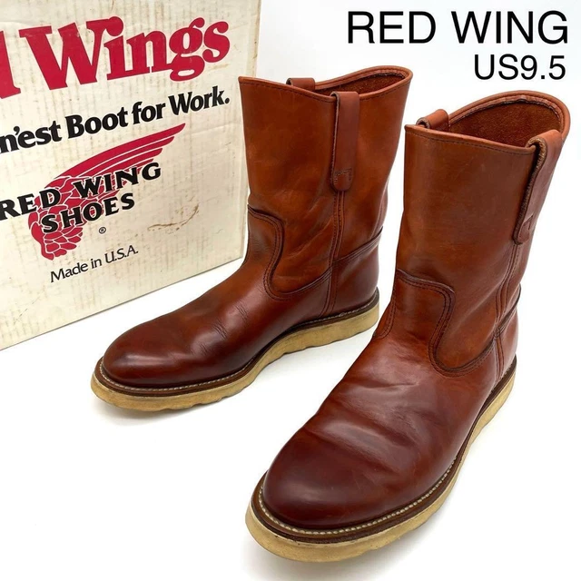 RED WING ENGINEER Boots 866 SizeUS9.5D Leather Reddish Brown 007652K ...