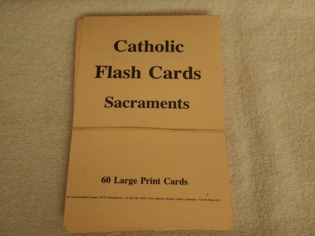 THE SACRAMENTS: CATHOLIC Flash Cards Leaflet Missal Company £27.67 ...