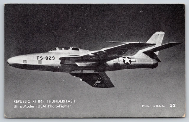 AIRPLANES~REPUBLIC RF-84F THUNDERFLASH Fighter In Flight~B&W~Vintage ...