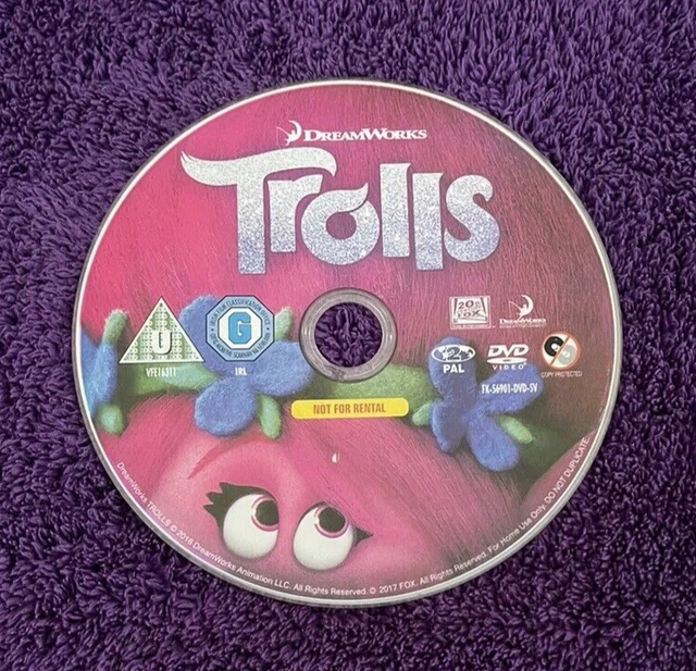 TROLLS - DVD Disc Only - Children's & Family (2017) Aaron Eckhart ...