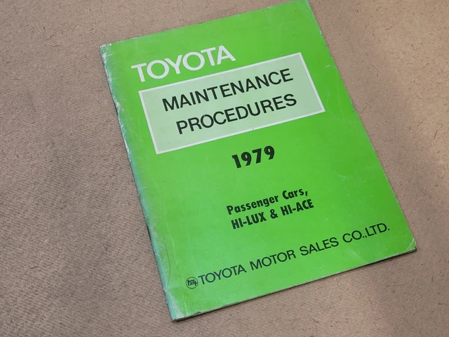 GENUINE TOYOTA HILUX Hiace 1978 Maintenance Procedure Manual No 98222 genuine-toyota-hilux-hiace-1978-maintenance-procedure-manual-no-98222
