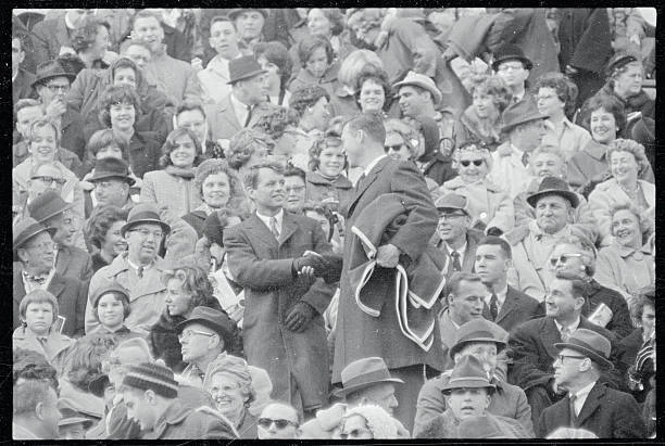 ATTORNEY GENERAL ROBERT Kennedy greeted by Mass Gov elect Endic- 1962 ...