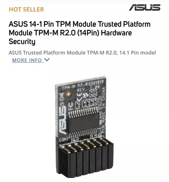 ASUS 14-1 PIN TPM Module Trusted Platform Module TPM-M R2.0 14Pin *IN ...