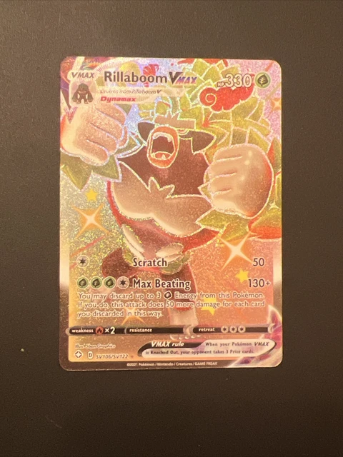 SHINY RILLABOOM VMAX SV106/SV122 Pokémon TCG destins brillants rare ...