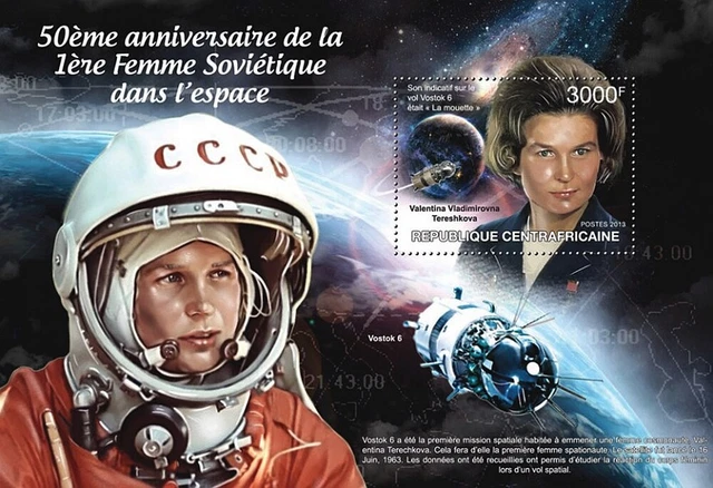 VALENTINA TERESHKOVA FIRST Woman in Space Stamp Sheet #2 (2014 Central ...
