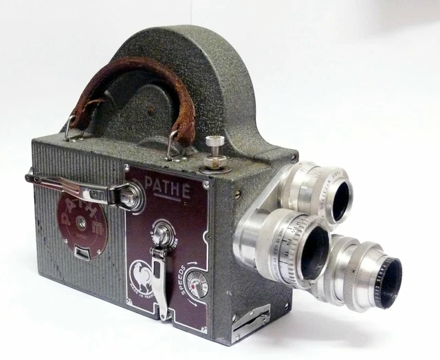 RARE PATHE WEBO 16mm TRIPLE TURRET CINE - MOVIE CAMERA IN GOOD WORKING ...