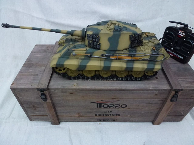 TORRO 1/16 RC German King Tiger BB Tank 2-Tone Camo 2.4GHz Metal 360 ...