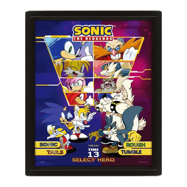 PYRAMID SONIC THE Hedgehog (Select Your Fighter) Poster Incorniciato 3D ...