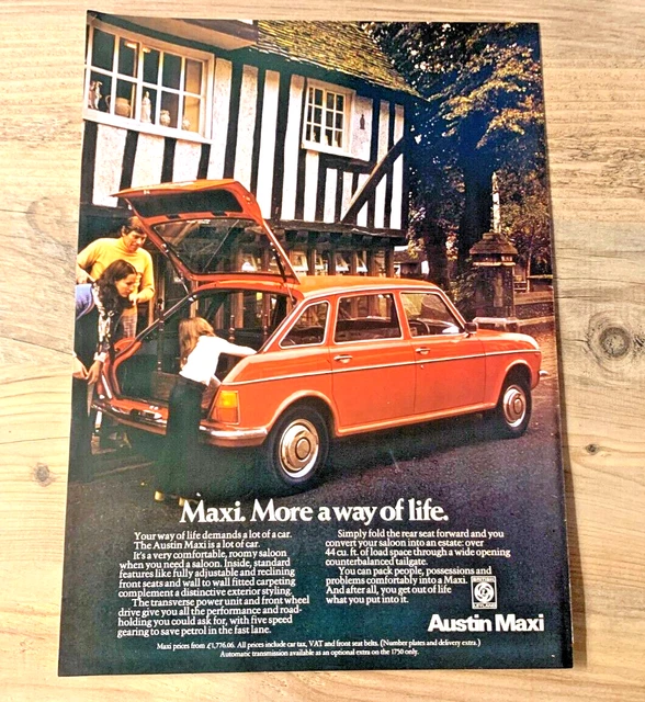 AUSTIN LEYLAND MAXI 1970s - FRAMEABLE COLLECTIBLE ORIGINAL CLASSIC CAR ...