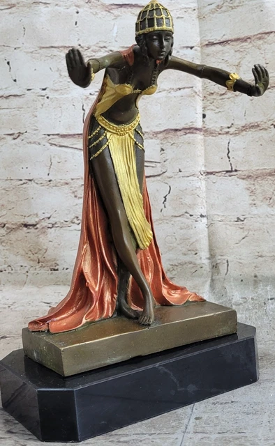 EGYPTIAN PRINCESS BY French Artist J.R Colinet Genuine Bronze Sculpture ...