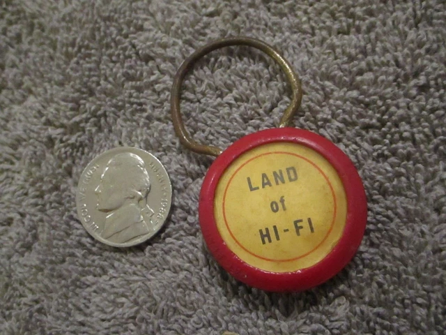 1950S-60S KEY FOB: "Land of Hi-Fi" and "HQ of Sound Systems"; Flint ...