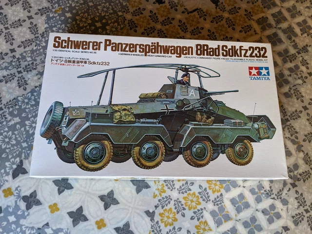 TAMIYA 3536 SCHWERER Panzerspähwagen (8Rad) Sdkfz232 1/35 Miniature ...