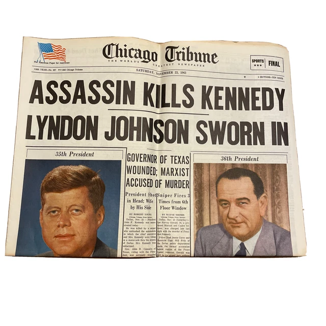 Jfk Assassination Front Pages From 1963