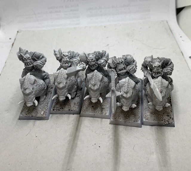 WARHAMMER ORC BOAR Boyz Gore Grunta’s (5) Cavalry metal OOP £25.00 ...