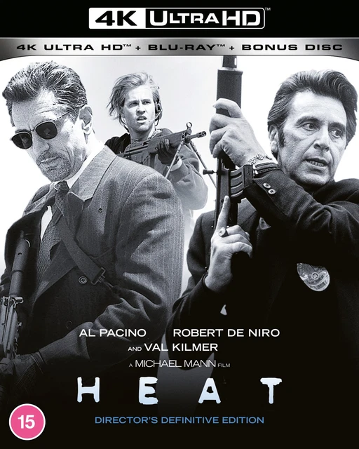 HEAT 4K-UHD (4K UHD Blu-ray) Al Pacino Robert De Niro Val Kilmer Jon ...