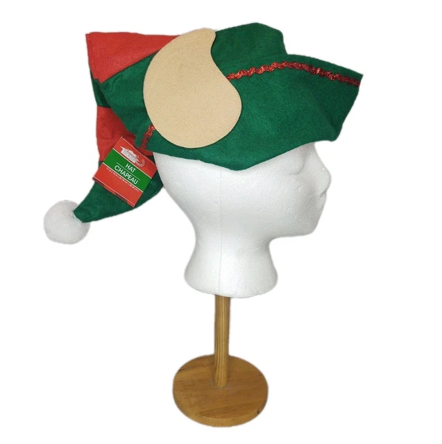 ELF EARS GREEN Hat Christmas Costume Holiday Decor Adult Size £17.88 ...